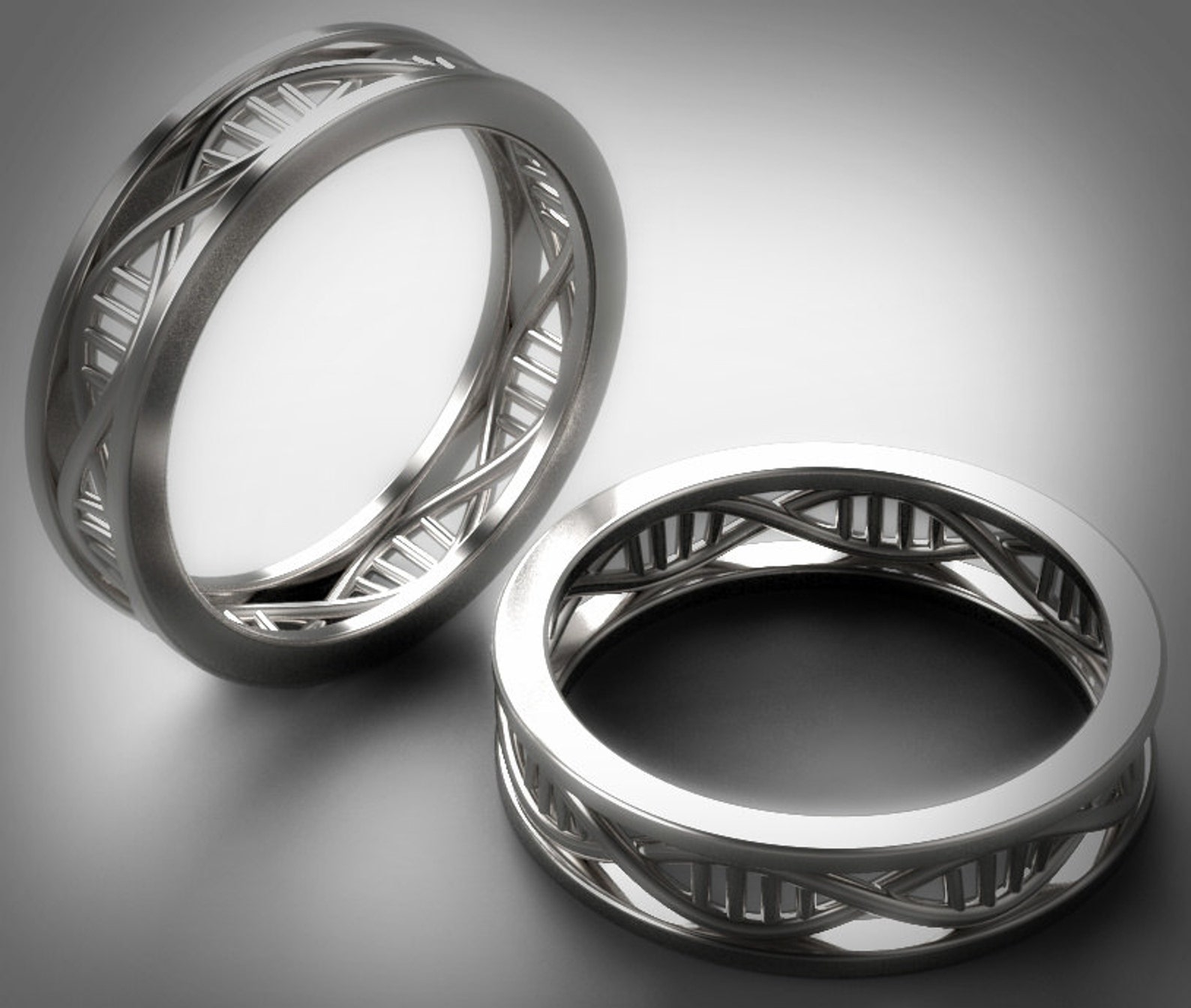 DNA Ring Geek Wedding Ring Microbiology Geek Wedding Band | Etsy