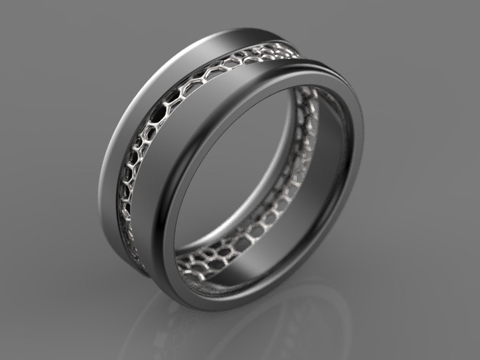 Wave Ring Black Gold Ring Voronoi Ring Unisex Wedding Ring - Etsy