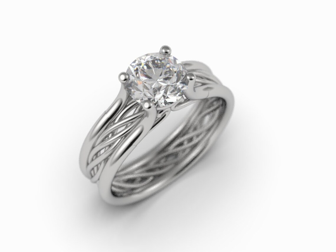 Celtic Engagement Ring Celtic Bridal Set Braided Engagement - Etsy