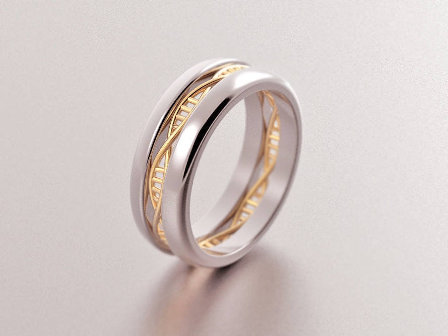 Dna ring dna wedding ring geek wedding ring science ring | Etsy