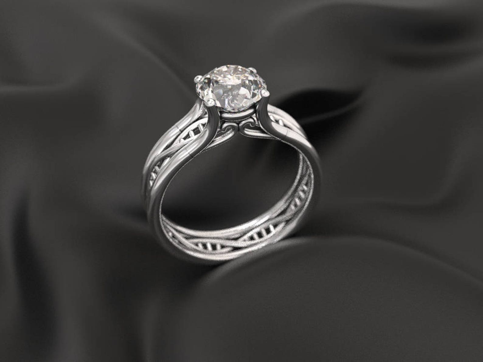 DNA Ring Geek Ring Molecule Ring Dna Engagement Ring Nerd - Etsy