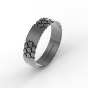 Gamer Wedding Ring, Futuristic Wedding Band, Geek Wedding Ring, Scifi ...