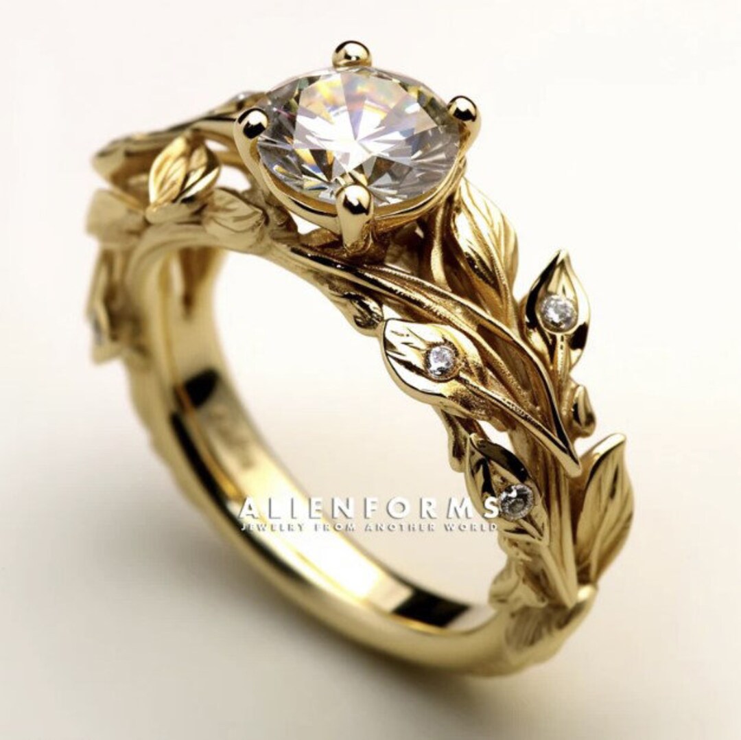 Flower Engagement Ring, Moissanite Engagement Ring, Diamond Engagement ...