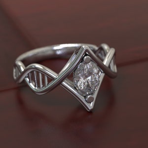 DNA Engagement Ring, Geek Engagement Ring, Moissanite Engagement Ring ...