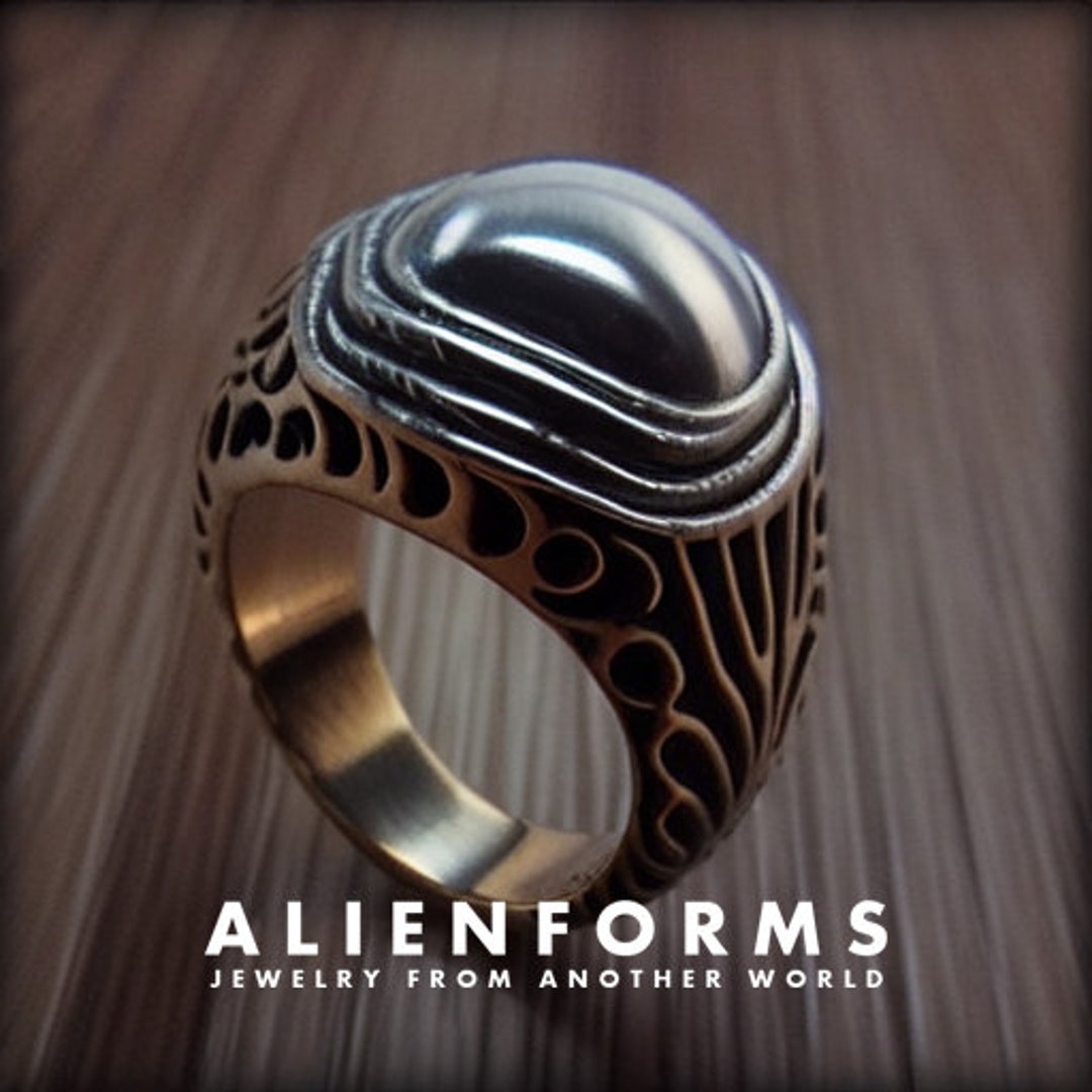 Aliens Ring, Gothic, Geek Ring, Scifi Ring, Cyberpunk Gamer Ring ...