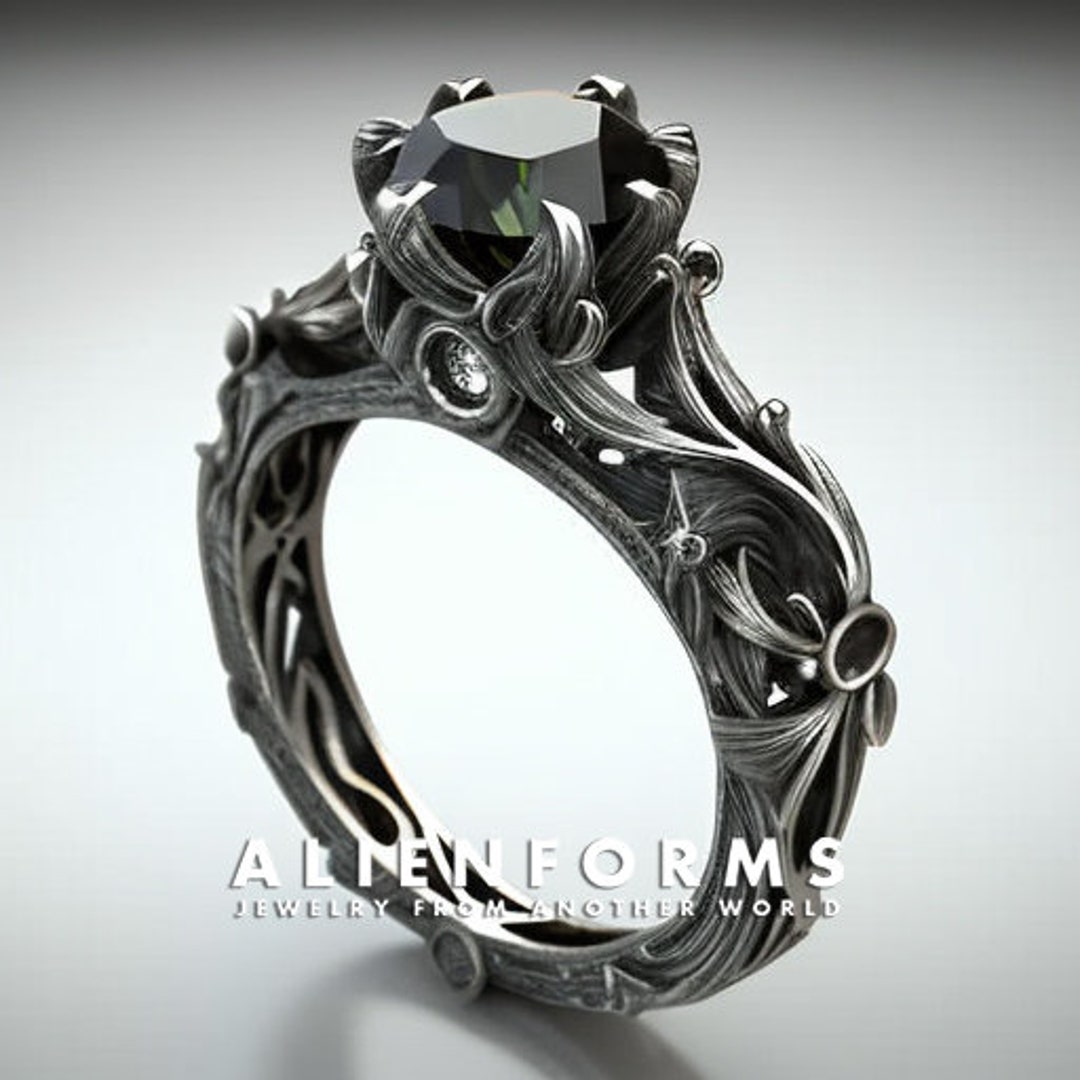 Gothic Engagement Ring, Ornamental, Witchy, Non Traditional ...
