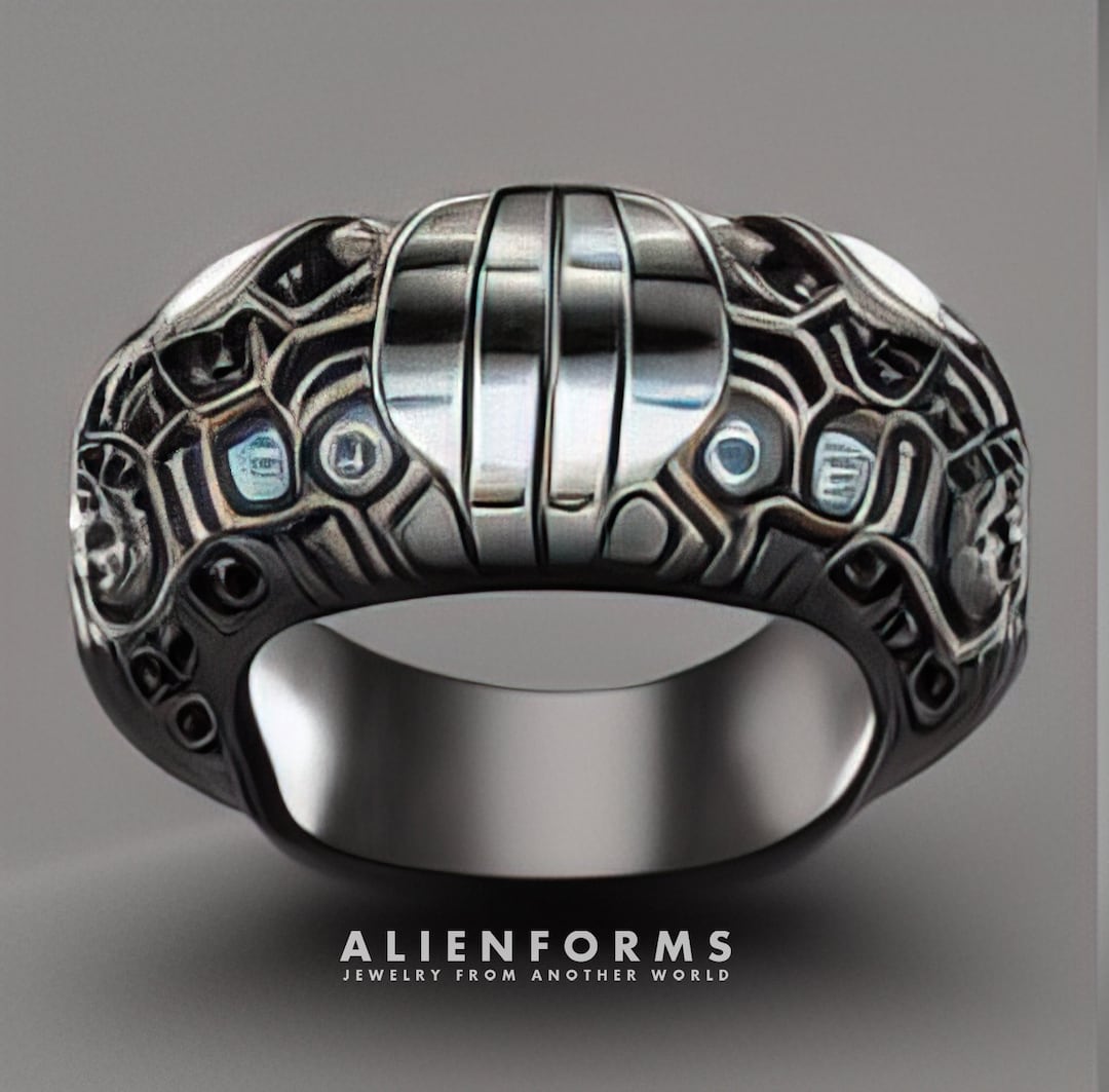Futuristic Ring, Geek Ring, Scifi Ring, Geek Gift, Cyberpunk Ring ...