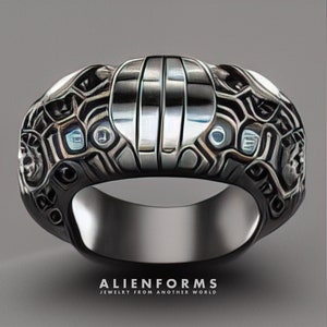 Futuristic Ring, Geek Ring, Scifi Ring, Geek Gift, Cyberpunk Ring ...