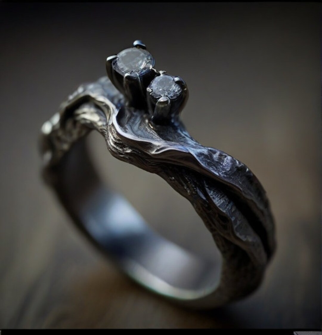 Raw Engagement Ring, Gothic Ring, Spooky, Non Traditional, Sculptural ...