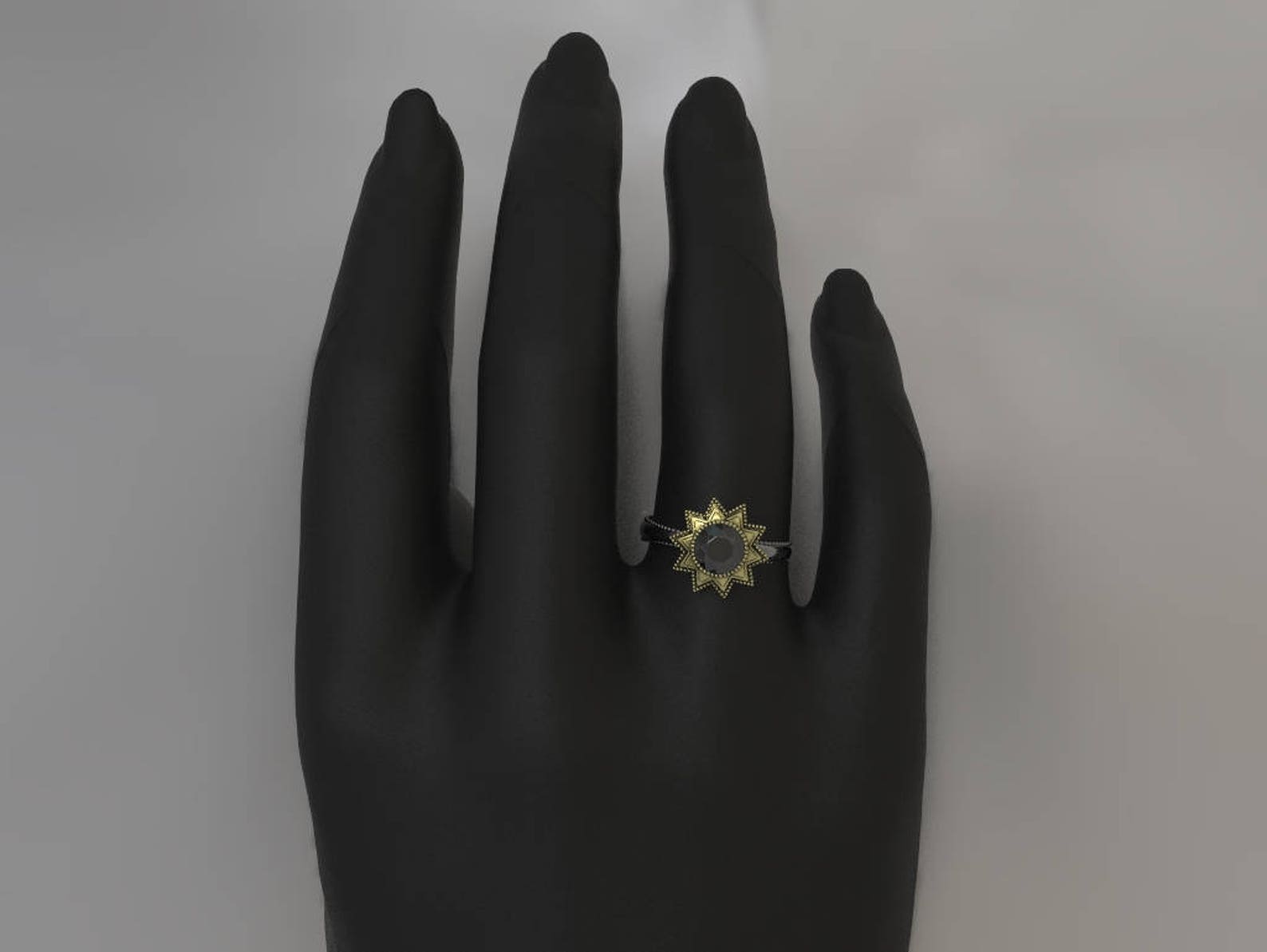 Solar Eclipse Ring, Proposal Vintage Engagement, Antique Engagement ...