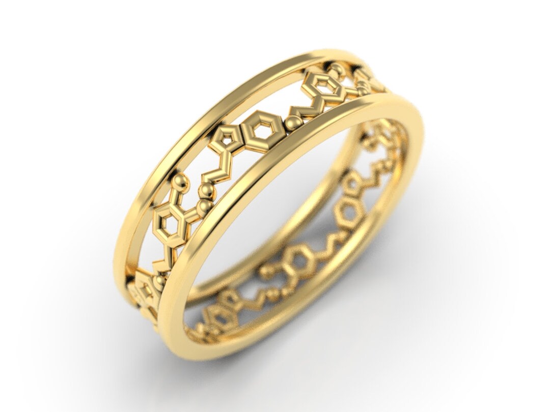 Molecule Wedding Ring, Geek Wedding Ring, Serotonin Ring, Dopamine Ring ...