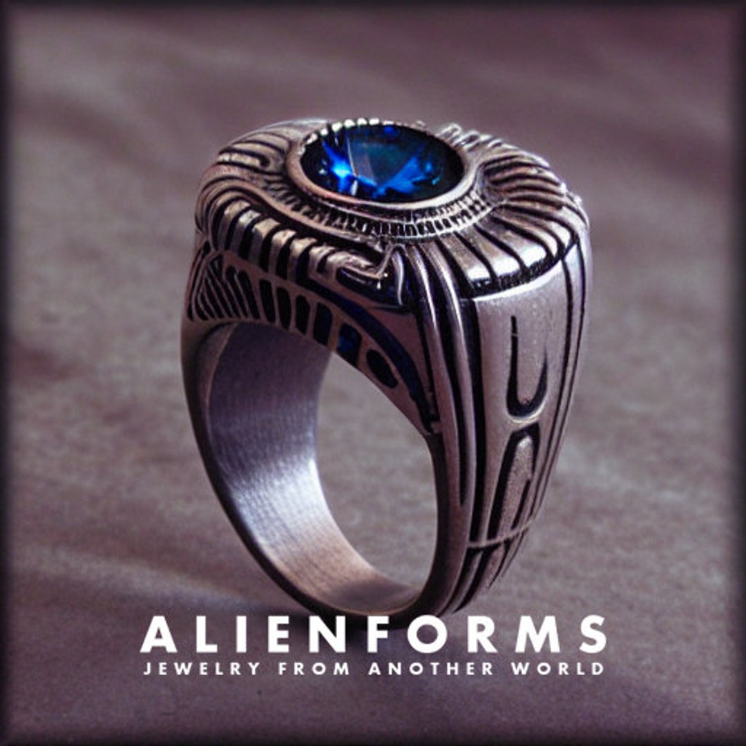 Aliens Ring, Skull Ring,silver Ring ,gothic, Geek Ring, Scifi Ring ...
