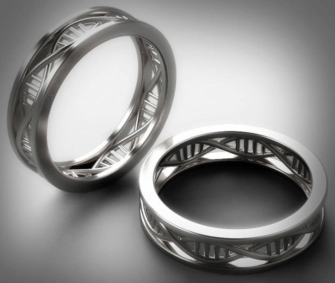 DNA Ring Geek Wedding Ring Platinum Wedding Ring | Etsy