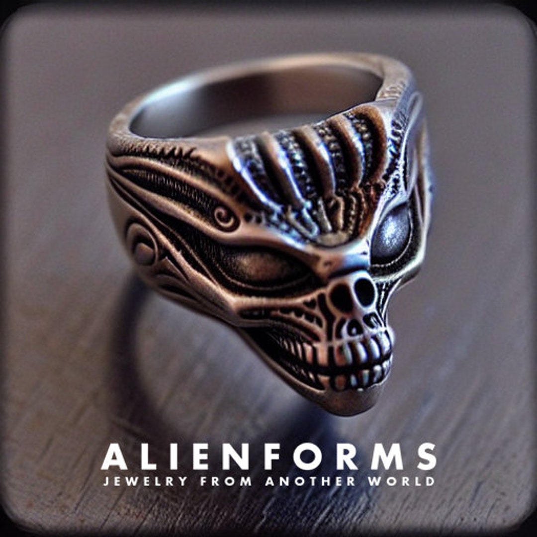 Ring, Skull Ring, Mens Ring ,, Geek Ring, Scifi Ring, Cyberpunk Gamer ...