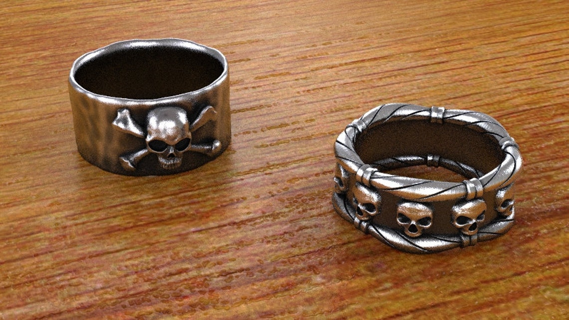 Skull Wedding Ring Pirate Skull Ring Mens Skull Ring Biker - Etsy Israel