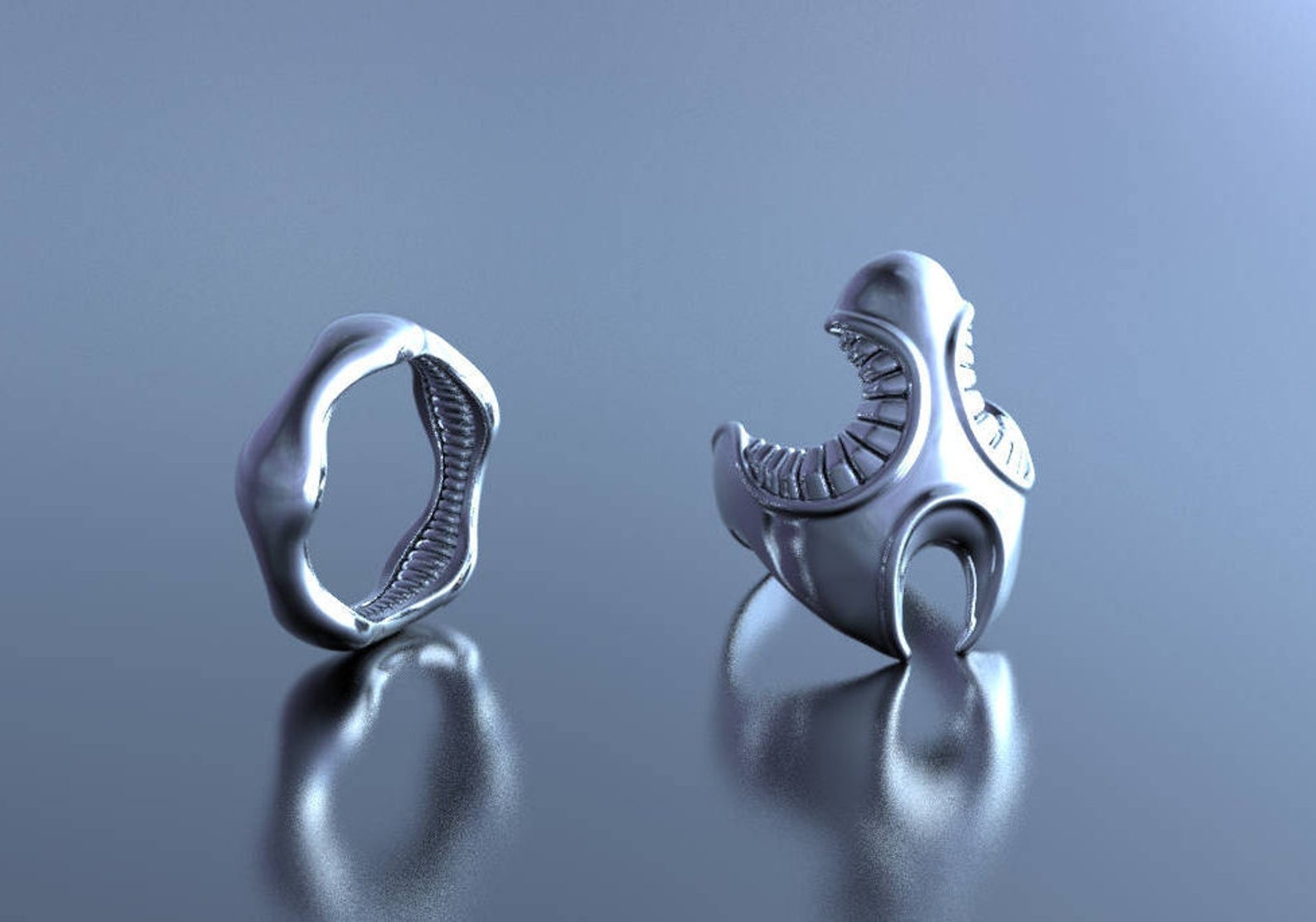 Alien ring Sci fi ring Geek wedding ring futuristic ring | Etsy