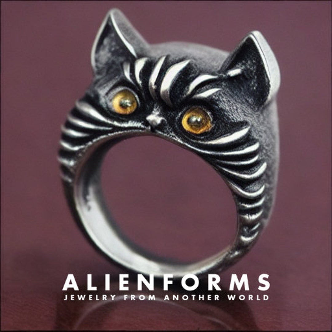 Cat Ring, Cat Statement Ring, Silver Cat Ring, Gold Cat Ring, Kitten ...