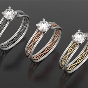 DNA Engagement Ring, Geek Engagement Ring, Molecule Engagement ...