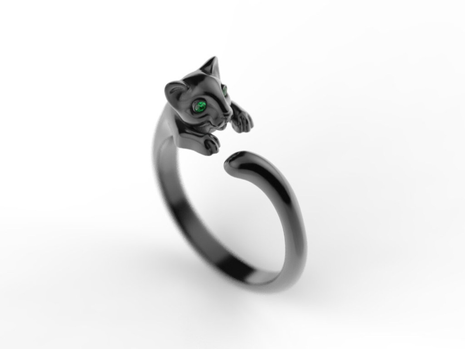 Custom Animal Ring Cat Ring Cat Engagement Ring Silver Cat | Etsy