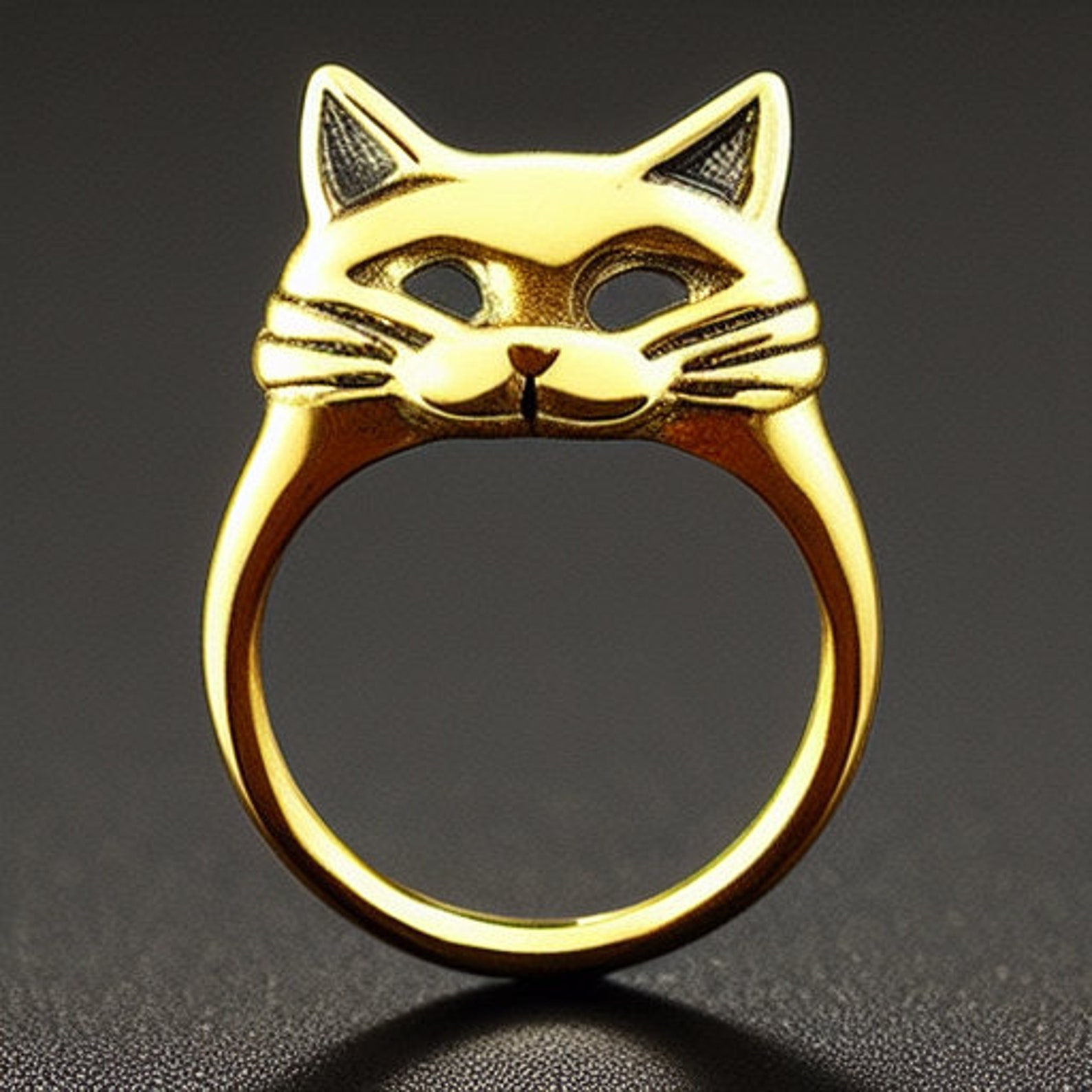 Cat Ring Cat Statement Ring Silver Cat Ring Gold Cat Ring - Etsy