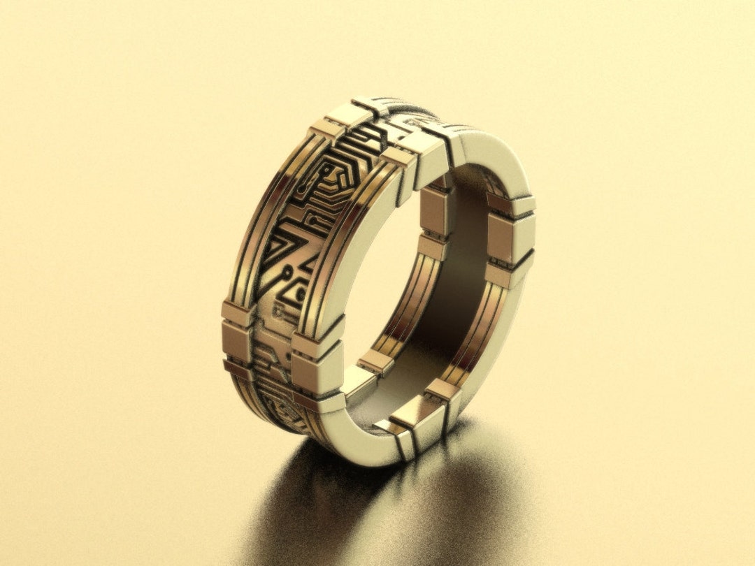 Cyberpunk Ring, Geek Wedding Ring, Circuit Board Ring, Retrowave ...