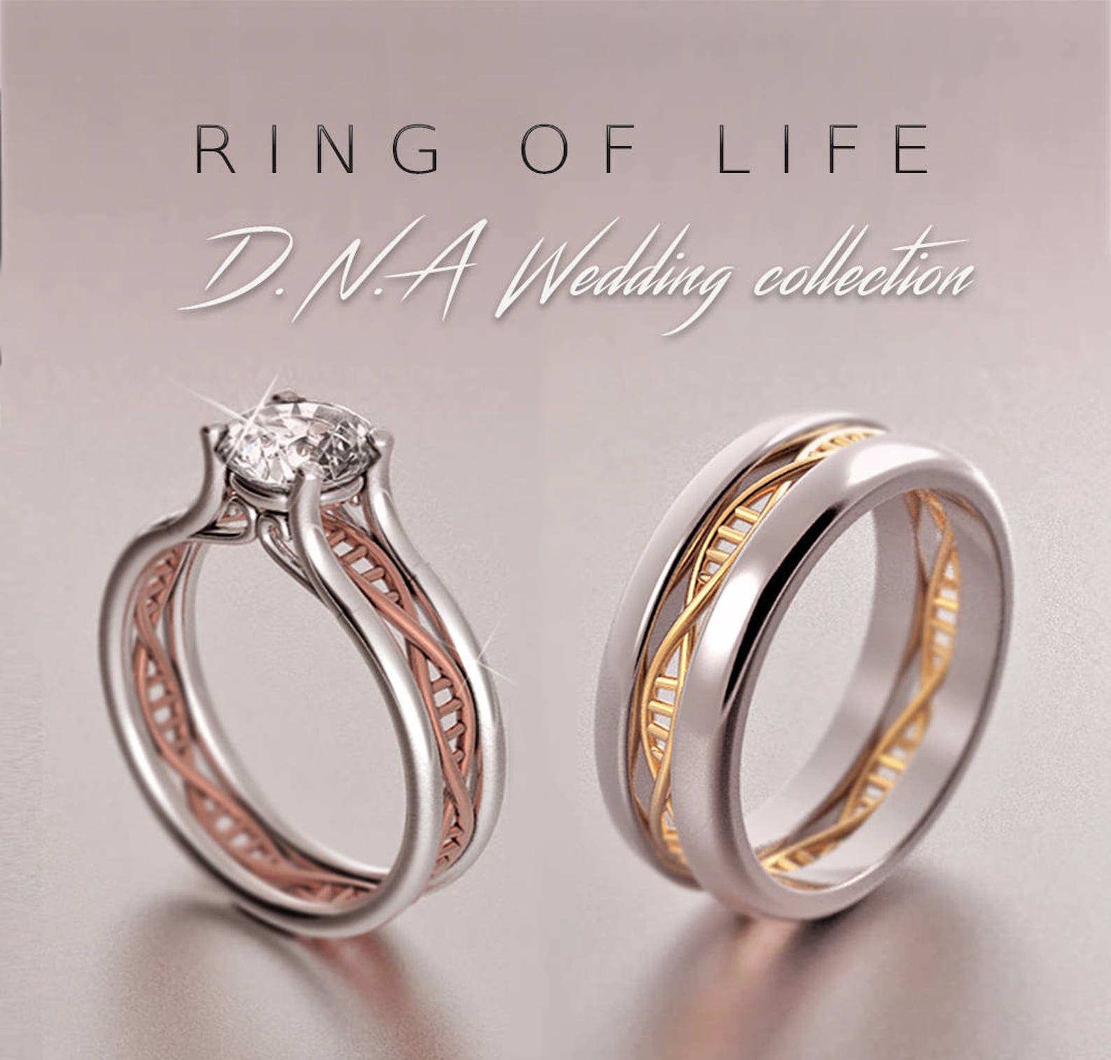 Dna Ring Dna Wedding Ring Geek Wedding Ring Science Ring - Etsy