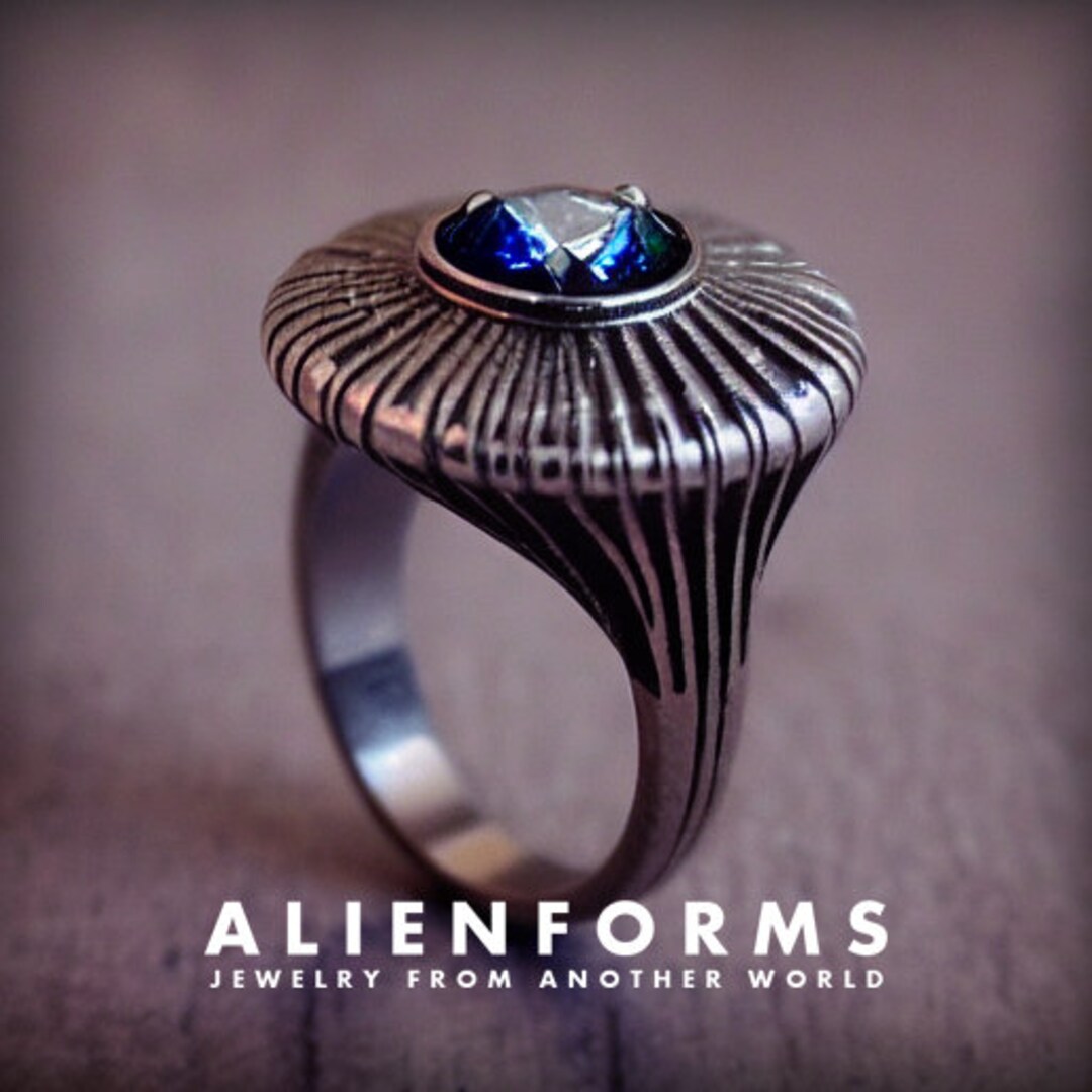 Aliens Ring, Skull Ring,silver Ring ,gothic, Geek Ring, Scifi Ring ...