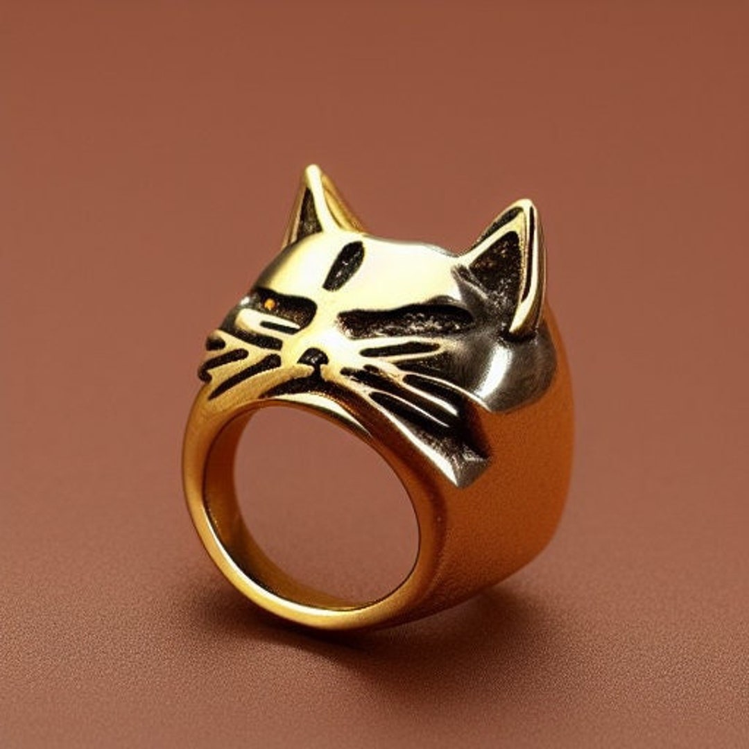Cat Ring, Cat Statement Ring, Silver Cat Ring, Gold Cat Ring, Kitten ...