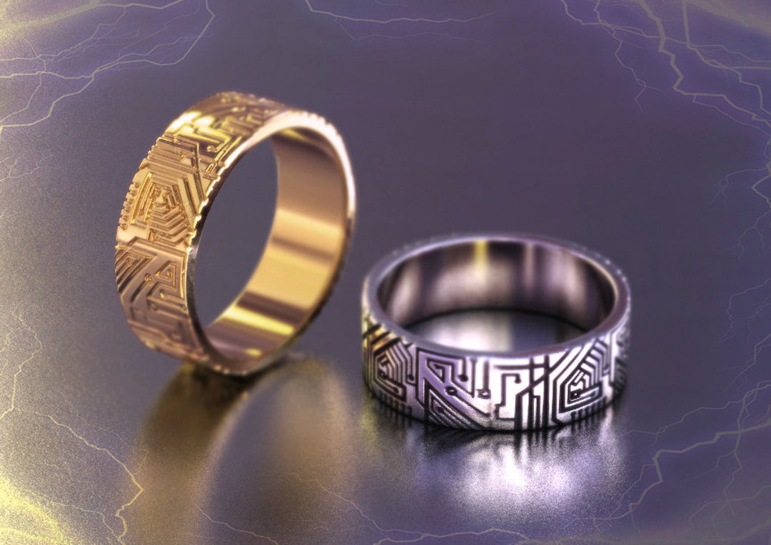 Geek Wedding Ring, Circuit Board Ring, Programmer Gift, Computer Nerd ...
