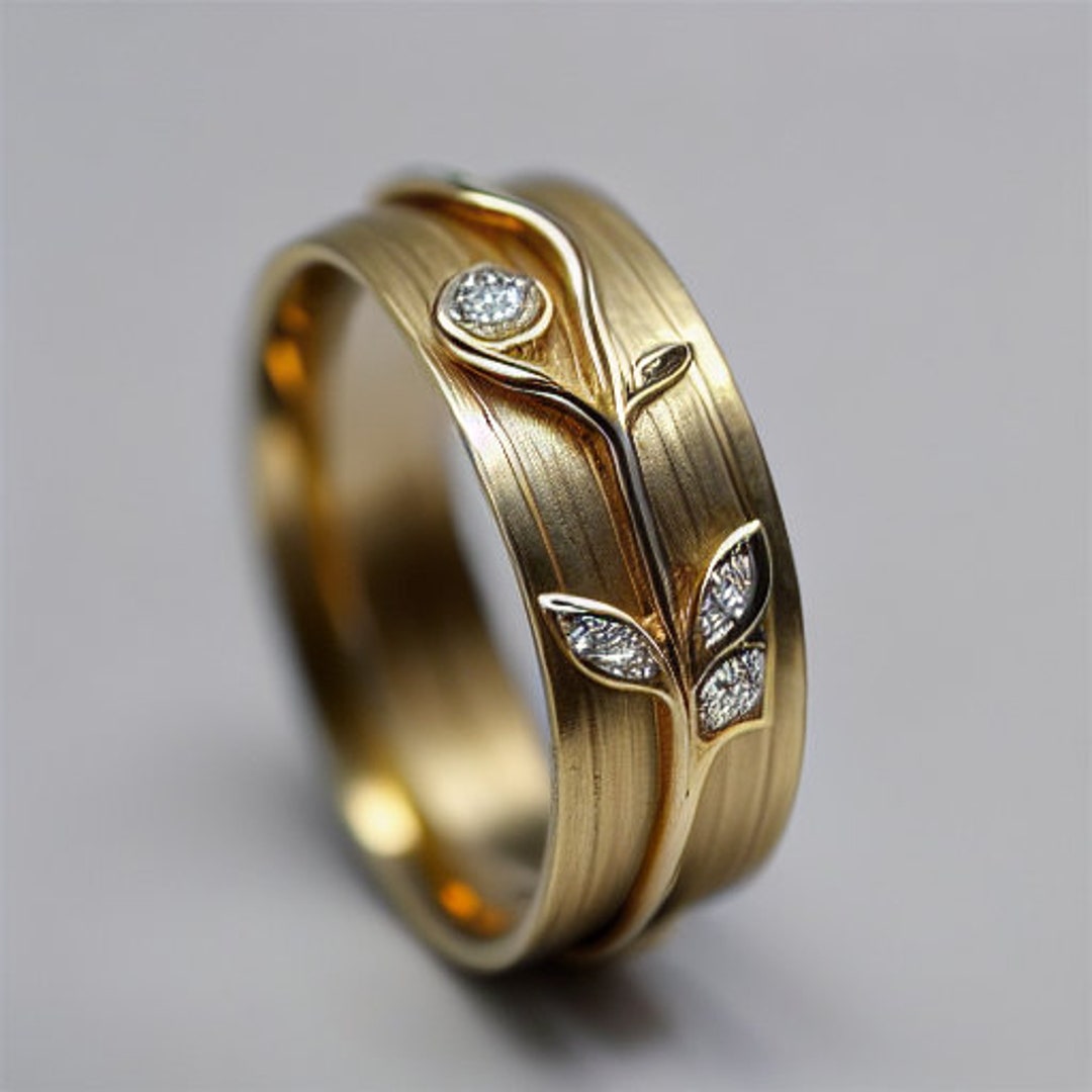 Leaves Wedding Ring, Nature Inspired Ring, Organic Wedding Ring ...