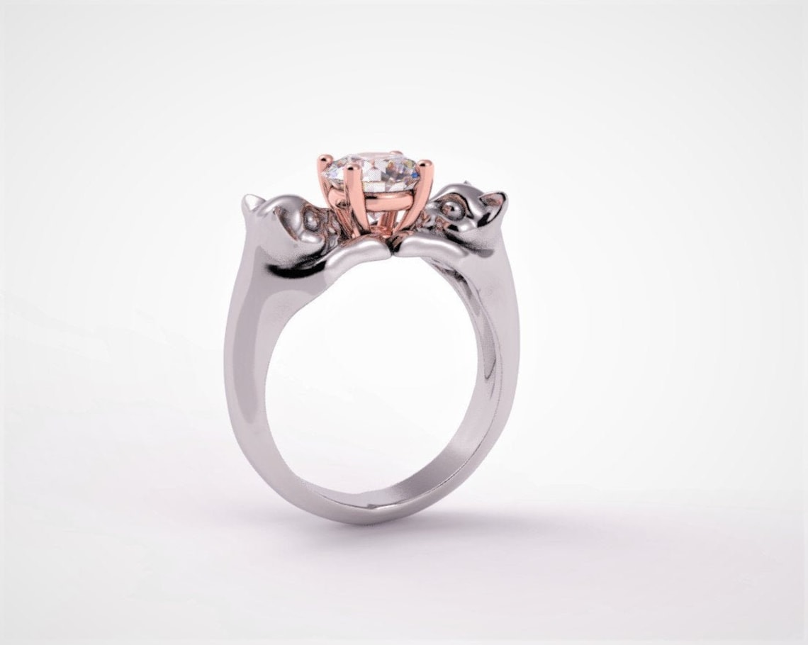 Cat Engagement Ring Geek Engagement Ring Cats Wedding Ring - Etsy