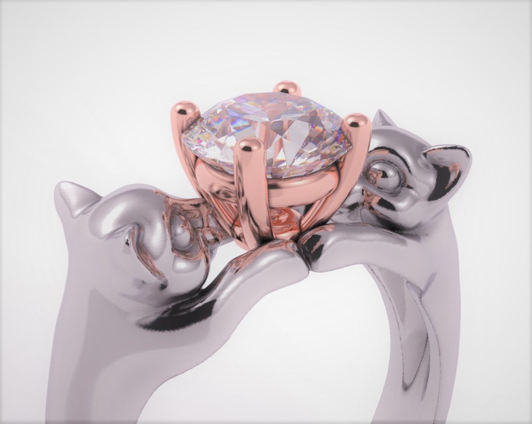 Cat Engagement Ring, Geek Engagement Ring, , Cats Wedding Ring Cat ...