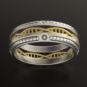 DNA Wedding Ring, Geek Wedding Ring, Braided Wedding Ring, Mens Wedding ...