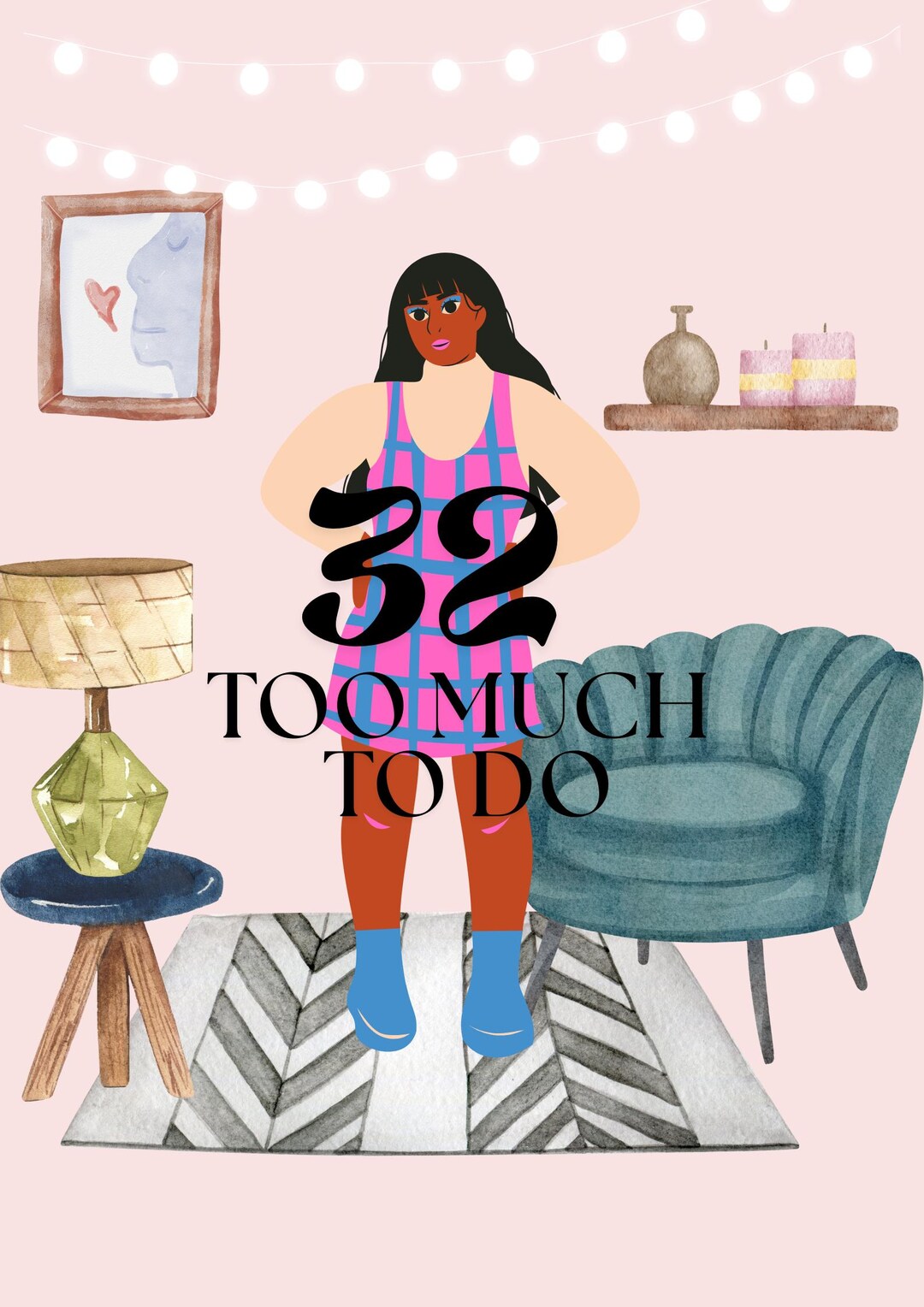 32, Too Much to Do Digital Print | Funny 32nd Birthday Wall Art, Card ...