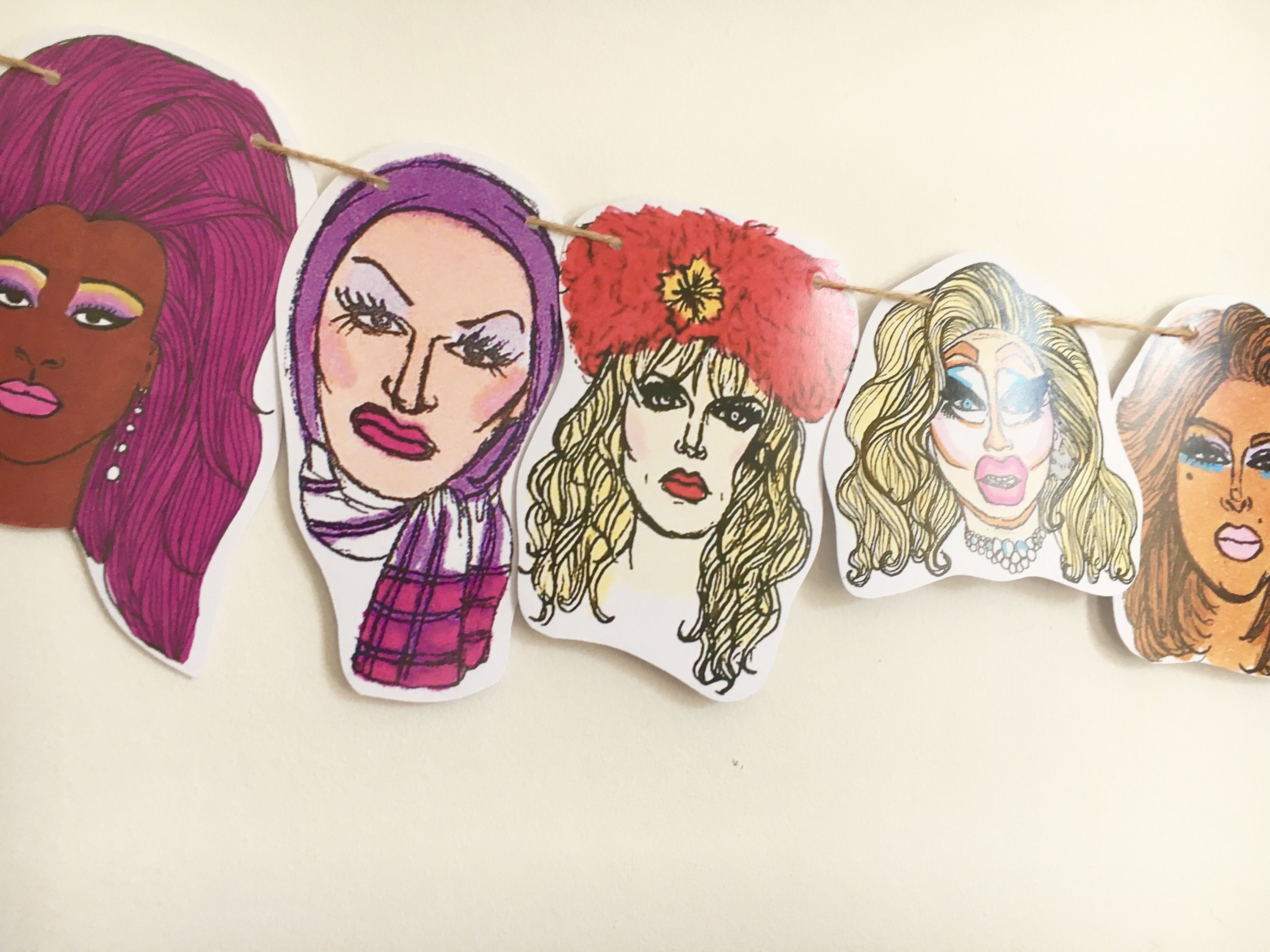 Drag Race Bunting Includes Bianca Del Rio Alaska Bob the - Etsy UK