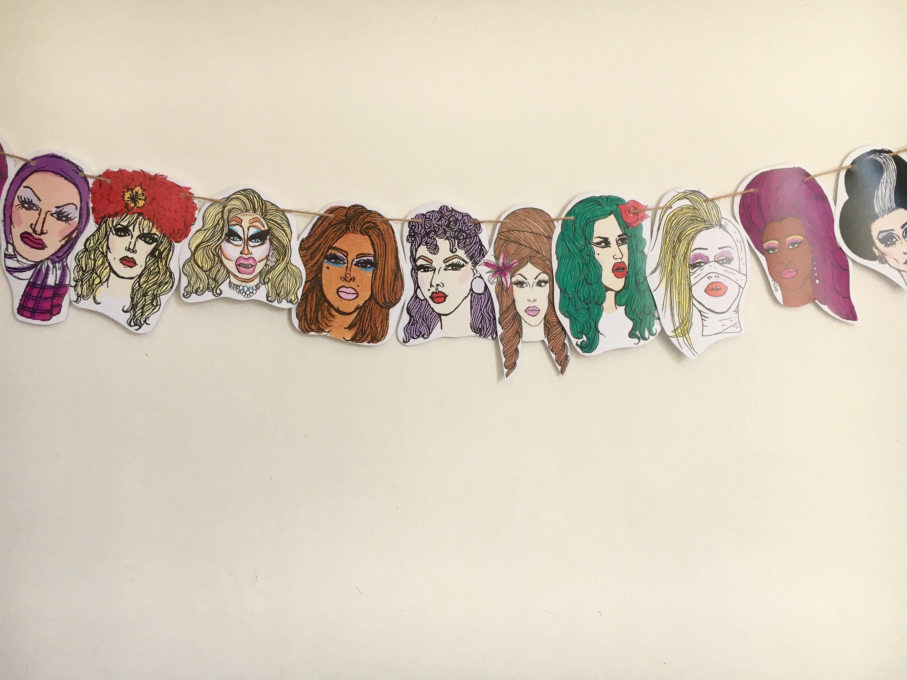 Drag Race Bunting Includes Bianca Del Rio Alaska Bob the | Etsy UK