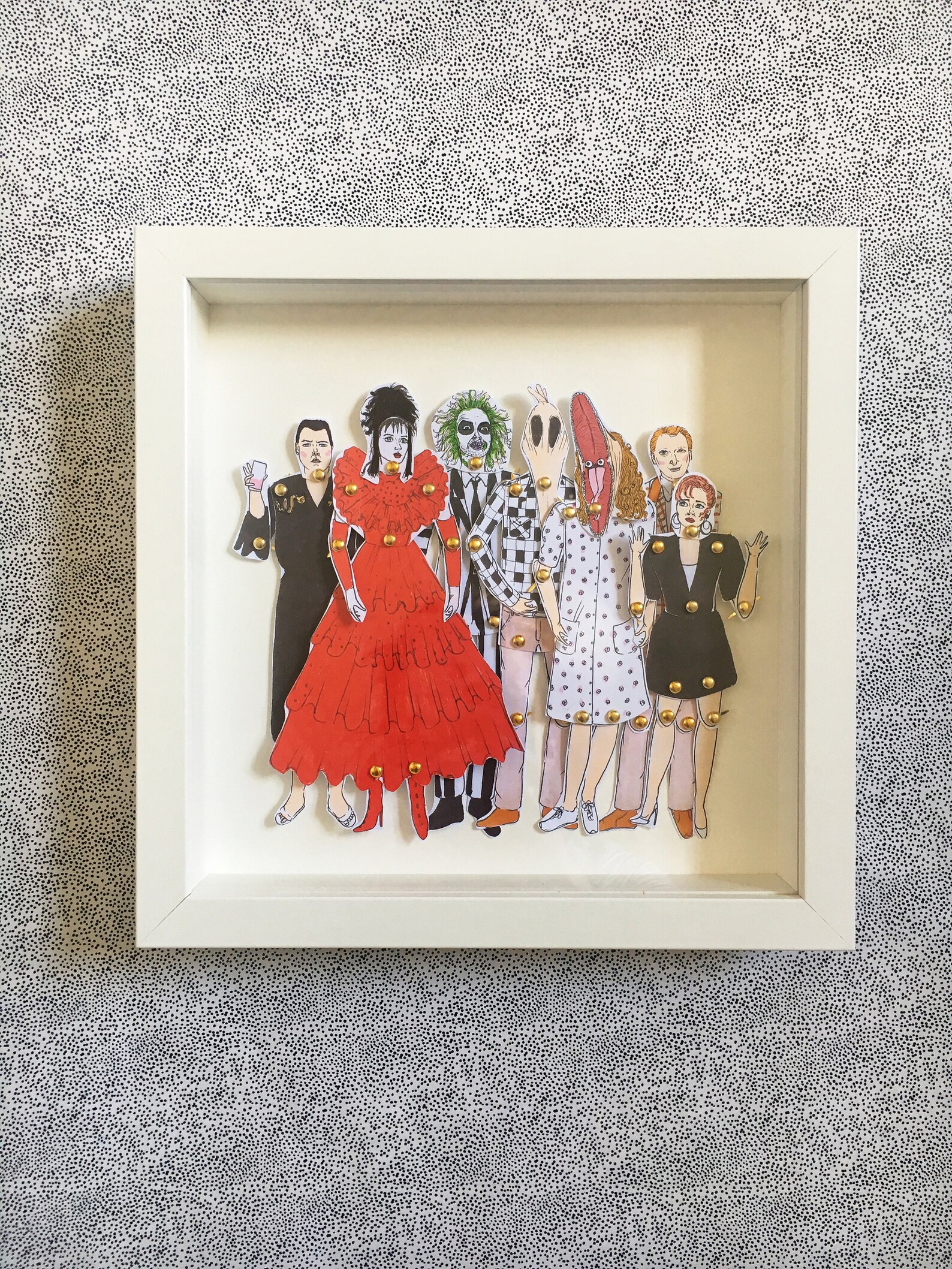 Beetlejuice Print Lydia Deetz Framed Paper Doll Set Perfect - Etsy