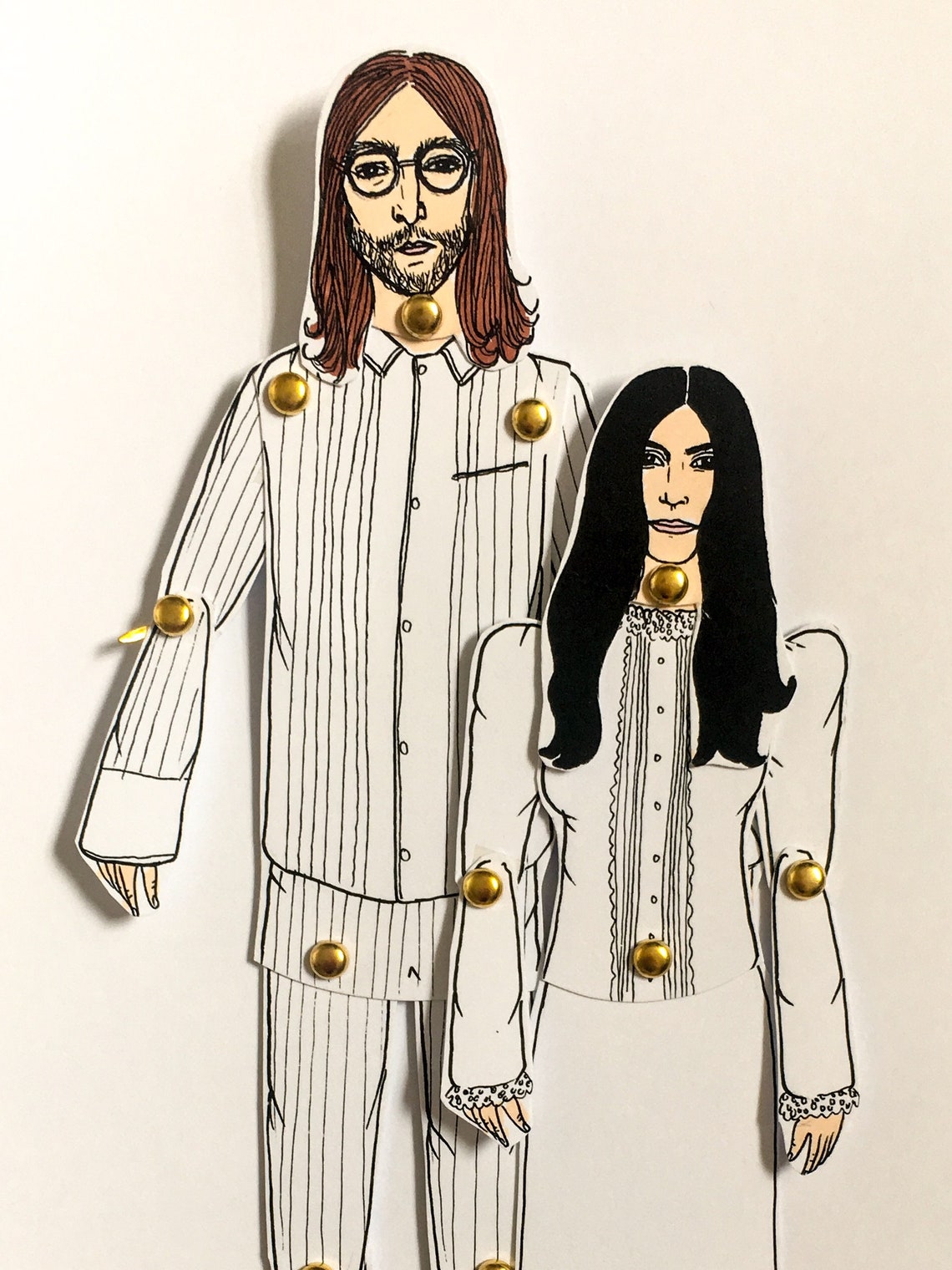 John Lennon and Yoko Ono Dolls Paper Dolls Perfect Gift for | Etsy UK