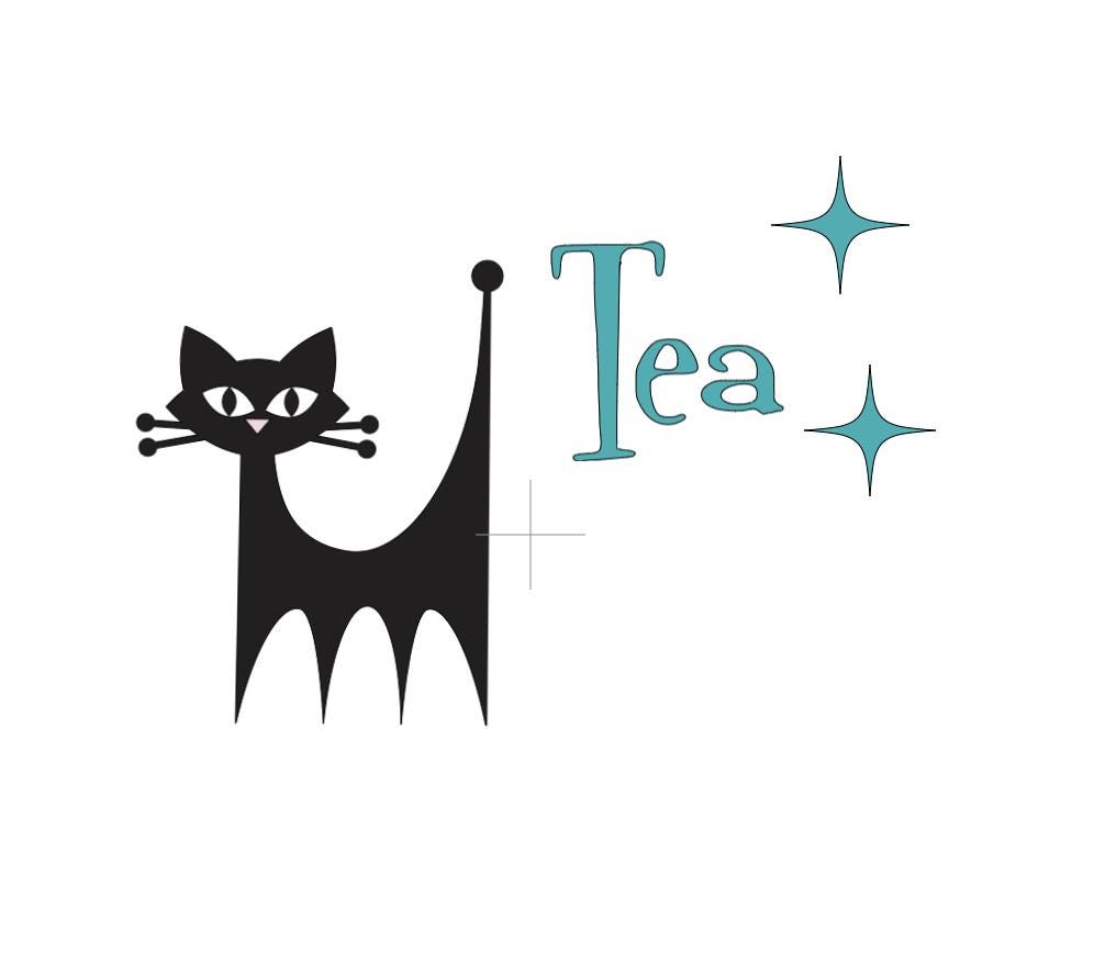 Retro Atomic Cat Canister Decals: Mid-century Modern Kitchen Labels ...
