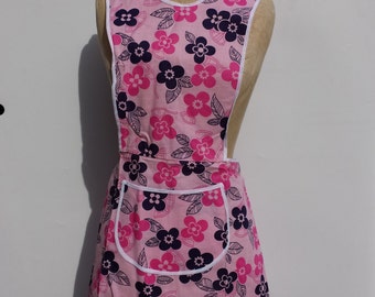 Oranje gebloemd schortje vintage retro schortje gemaakt in de | Etsy