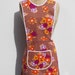 Oranje gebloemd schortje vintage retro schortje gemaakt in de jaren 60 ...