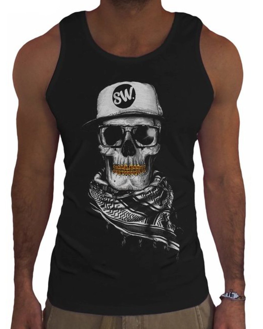 Mens Skull VEST New Indie Hipster Singlet - Etsy