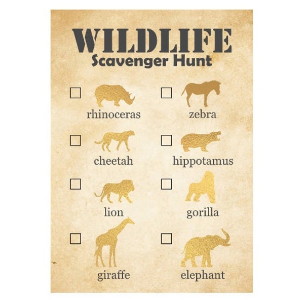 Wildlife Checklist - Etsy
