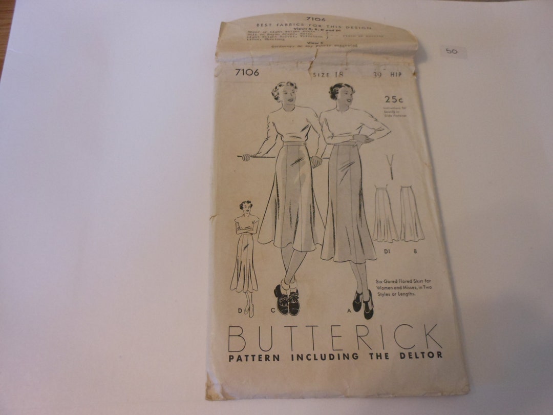 UNCUT Butterick Vintage Pattern 7106 Printed in 1919 and 1923 PRICE ...