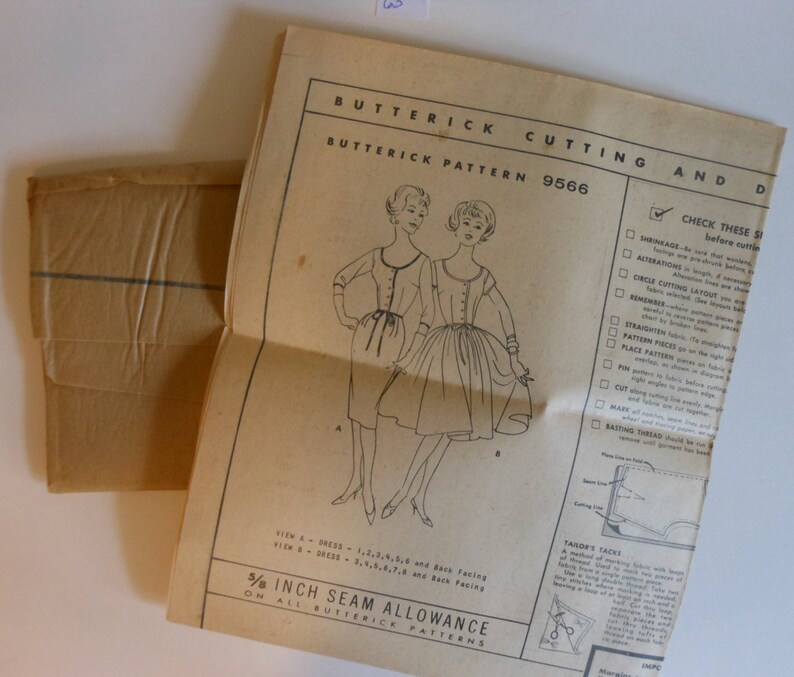 Butterick UNCUT Vintage 60's Pattern 9566 - Etsy