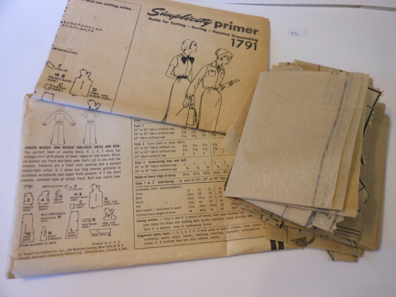 Vintage 50's Simplicity Pattern 1791 - Etsy