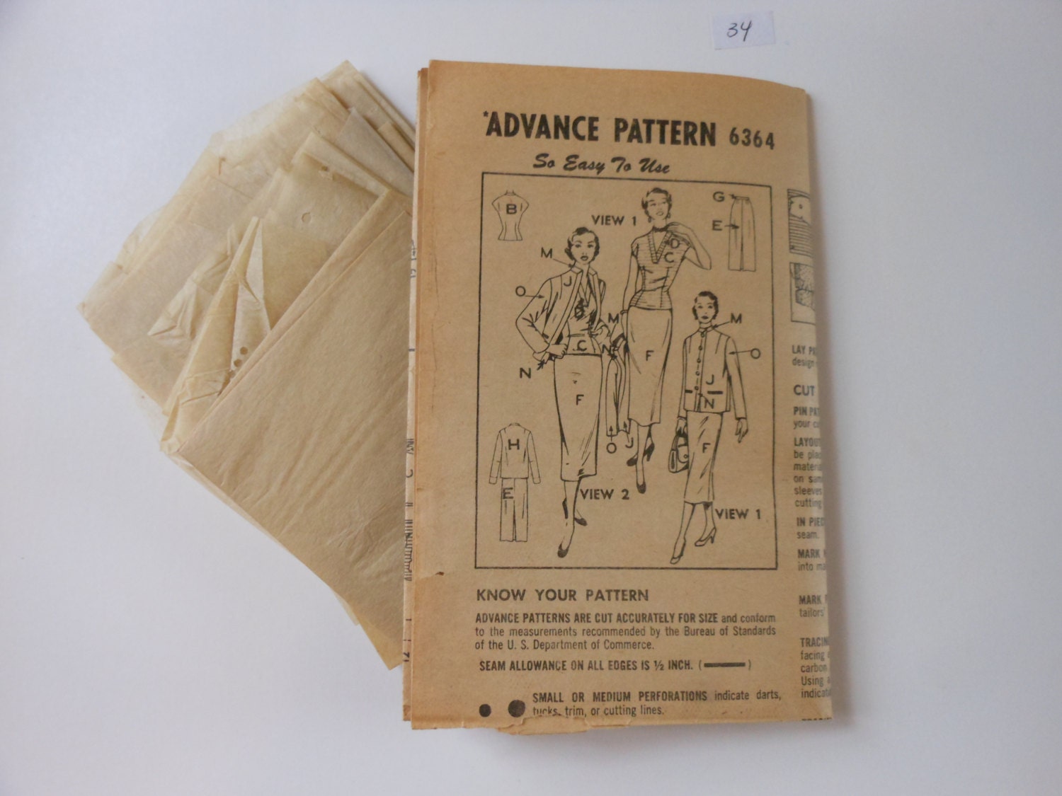 Vintage Advance Pattern 6364 1950's UNCUT Women's - Etsy