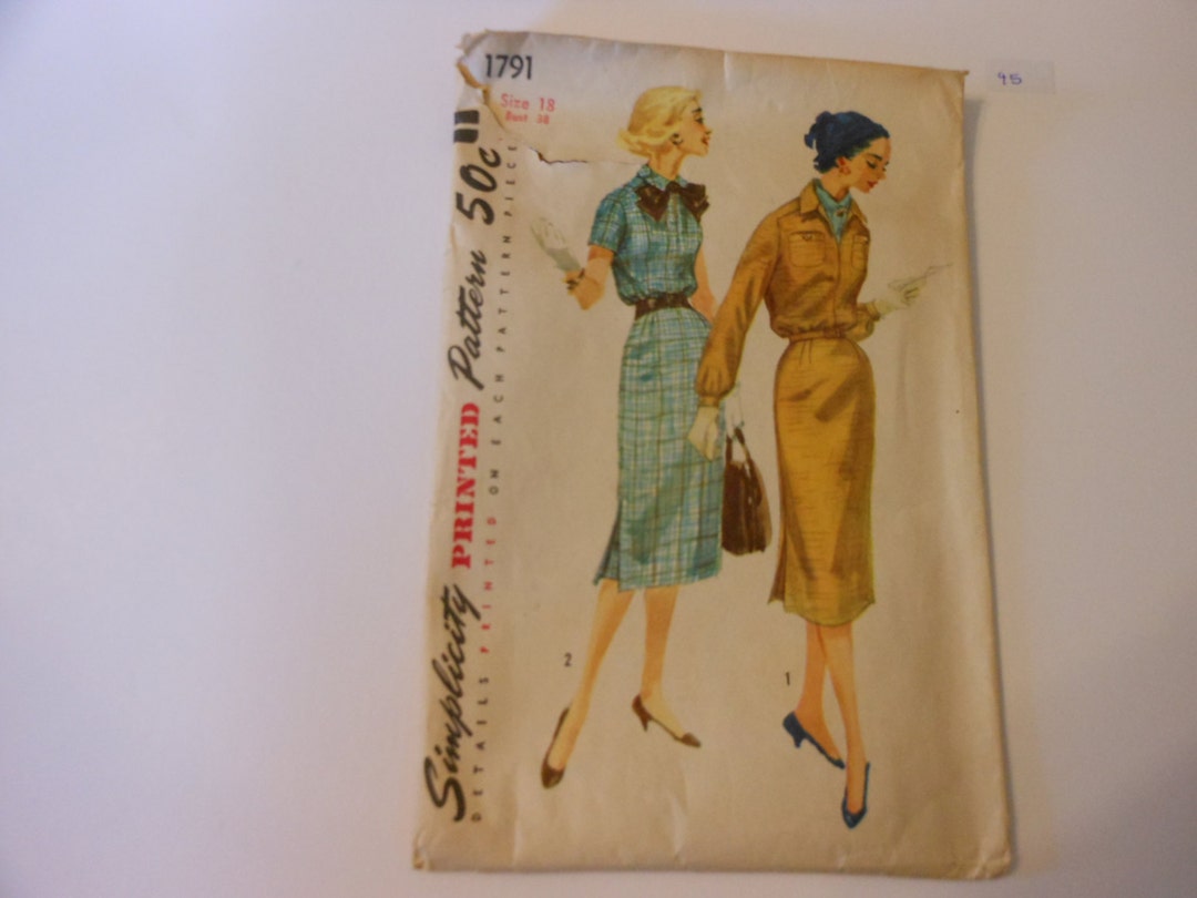Vintage 50's Simplicity Pattern 1791 - Etsy