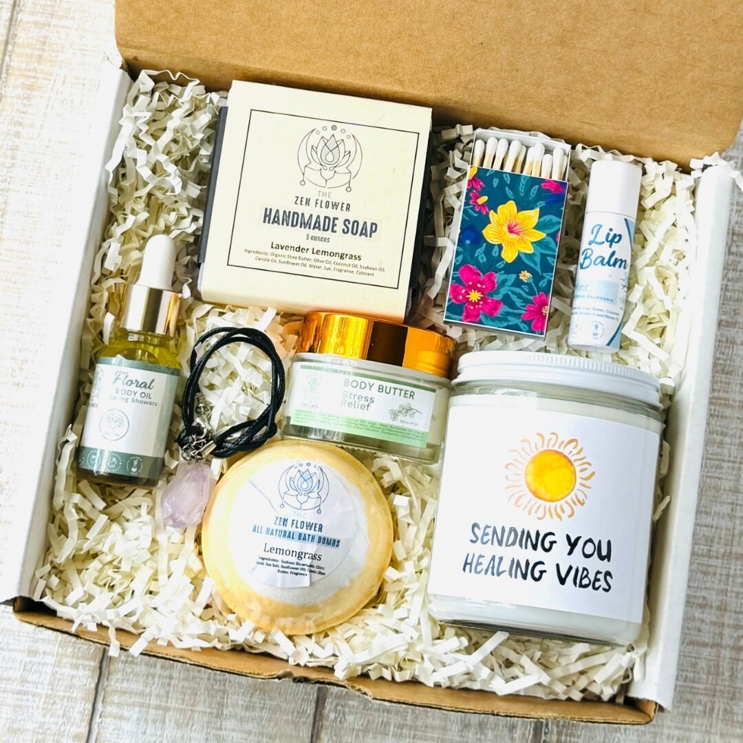 Healing Vibes Spa Care Package, All-natural Sunshine Vibes Gift ...