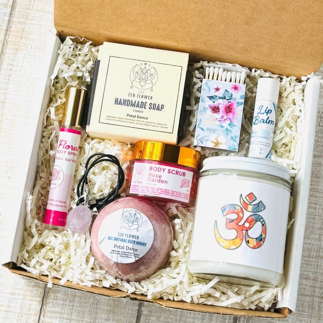 Zen Self Care Gift Box for Women, Ohm Symbol Spa Kit, Relaxation ...